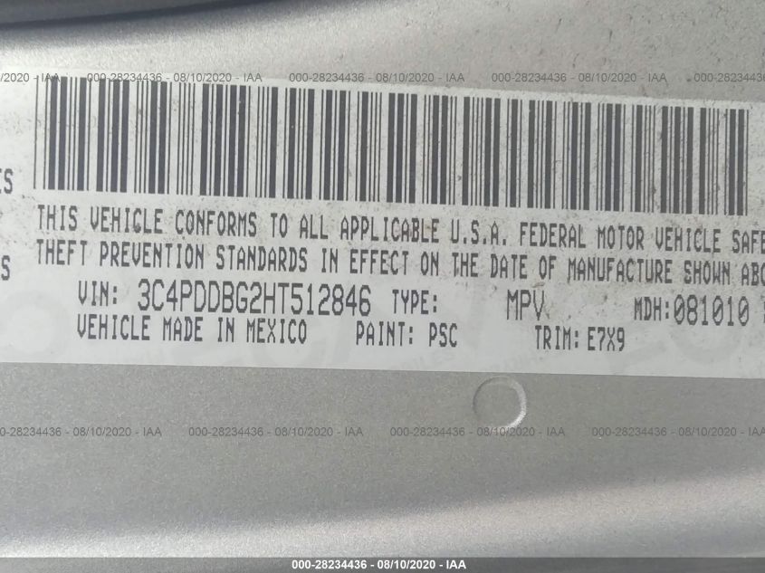 2017 Dodge JOURNEY | VIN: 3C4PDDBG2HT512846 | America Motors