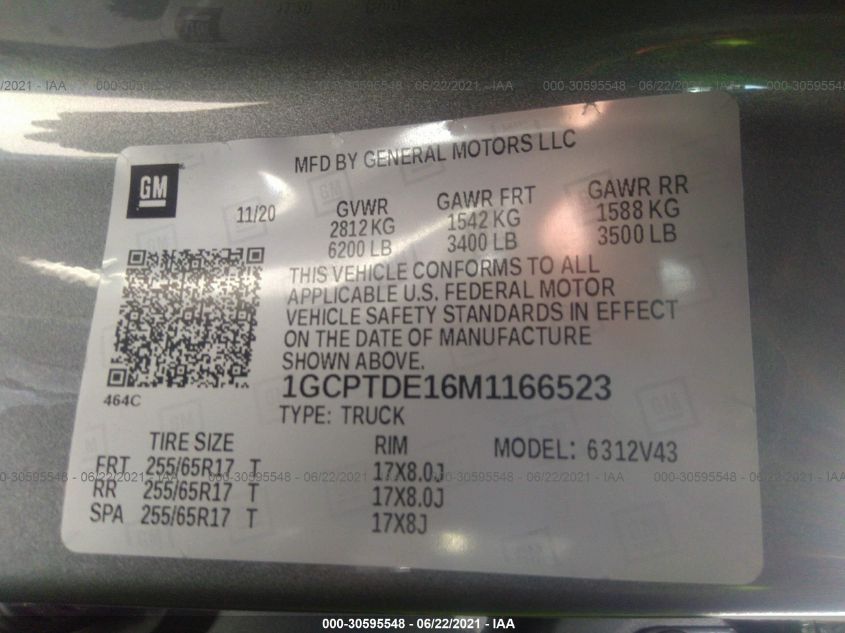 2021 Chevrolet COLORADO | VIN: 1GCPTDE16M1166523 | America Motors