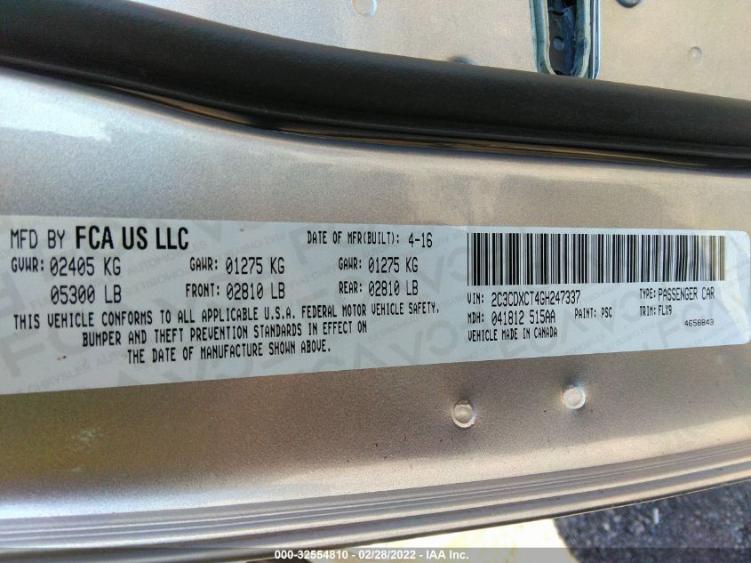 2016 Dodge CHARGER | VIN: 2C3CDXCT4GH247337 | America Motors