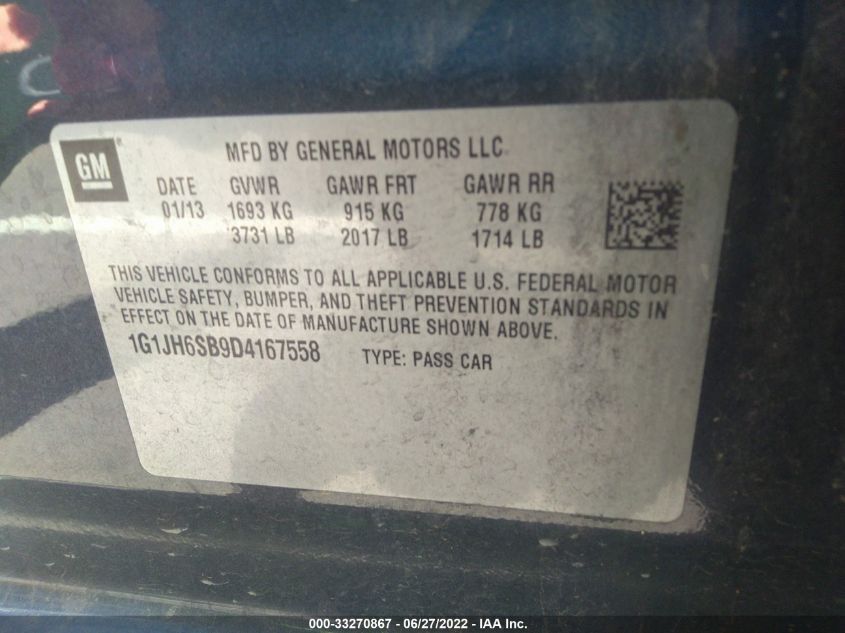 2013 Chevrolet SONIC | VIN: 1G1JH6SB9D4167558 | America Motors