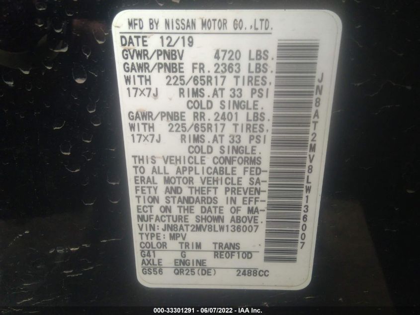 2020 Nissan ROGUE | VIN: JN8AT2MV8LW136007 | America Motors