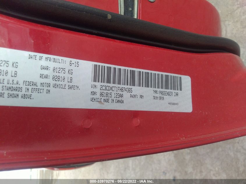 2015 Dodge CHARGER | VIN: 2C3CDXCT1FH874365 | America Motors